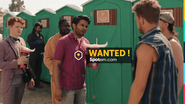Red striped polo shirt worn by Angry Mike (Asif Ali) as seen in ...