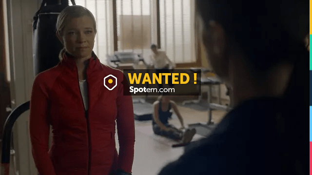 Red zip jacket worn by Barbara Whitmore (Amy Smart) as seen in DC's ...
