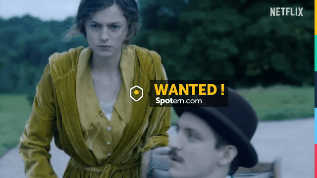 Yellow mustard velvet dress worn by Lady Constance Chatterley (Emma ...