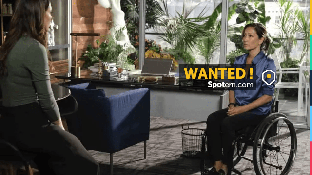 Blue Satin Shirt worn by Dr. Audrey Lim (Christina Chang) as seen in ...