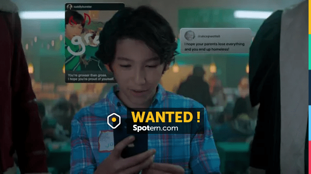 Chemise à carreaux bleue portée par Josh (Maximilian Lee Piazza) dans ...