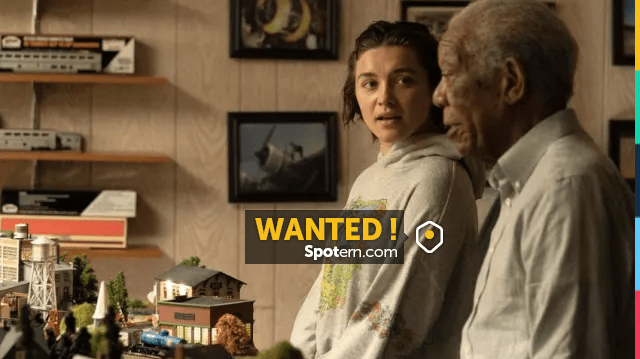 Floral printed hoodie in grey worn by Allison (Florence Pugh) as seen ...