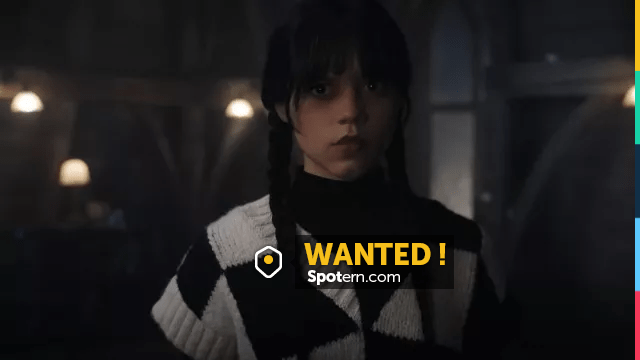 Check vest in black and white worn by Wednesday Addams (Jenna Ortega ...