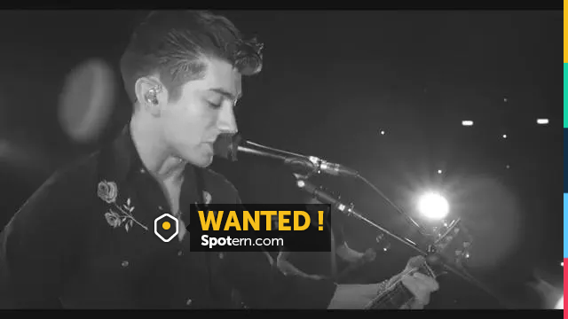 Black shirt with embroidered roses worn by Alex Turner in R U Mine live ...