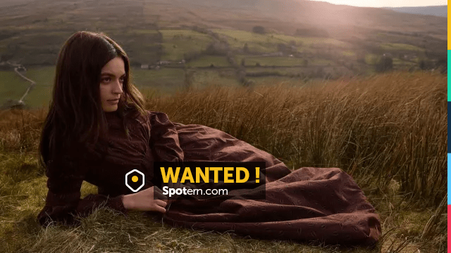 Brown long sleeve dress worn by Emily Brontë (Emma Mackey) as seen in ...