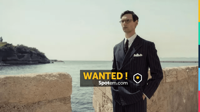 Striped Navy Blue Suit worn by Varian Fry (Cory Michael Smith) as seen ...