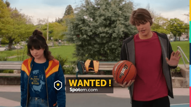 Quilted blue jacket worn by Mandy Yang (Peyton Elizabeth Lee) as seen ...