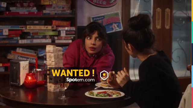 Pink hoodie worn by Mira Ray (Priyanka Chopra) as seen in Love Again ...