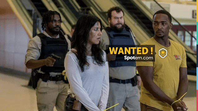 HIC yellow tee worn by John Doe (Anthony Mackie) as seen in Twisted ...