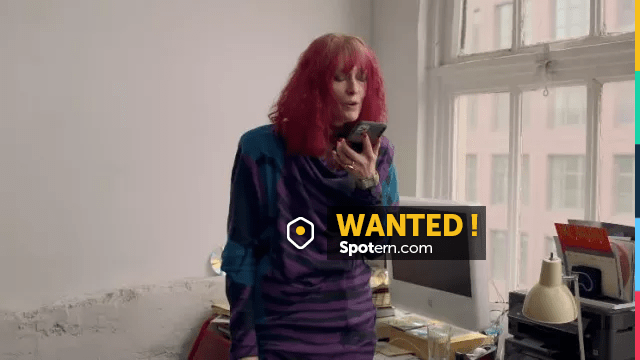 Vestido estampado púrpura de Elizabeth (Tilda Swinton) en Problemista ...