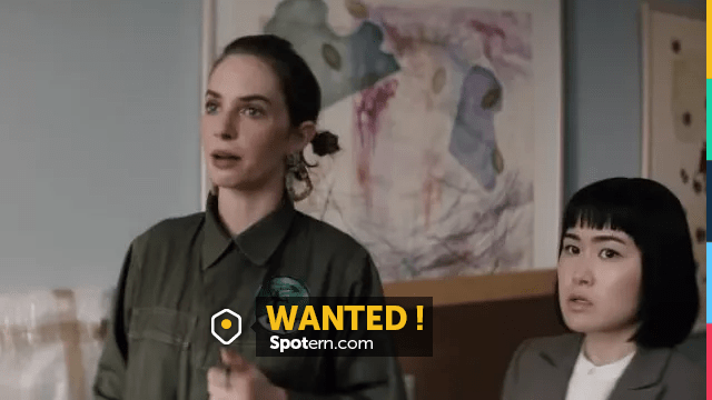Olive green shirt jumpsuit worn by Grace (Maya Hawke) as seen in The Kill Room | Spotern