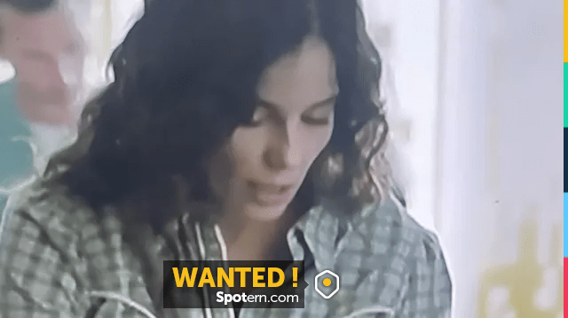 The sage green checkered shirt with snap button worn by Roxane Thiemen ...