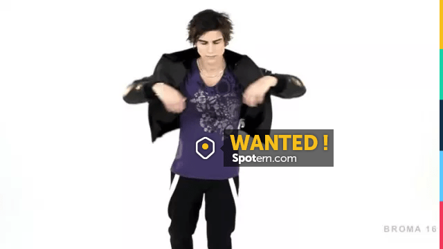 Purple shirt with silver and black design worn by Eric Saade in ...