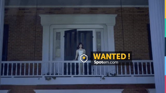 Silver satin dress worn by Cairo Sweet (Jenna Ortega) as seen in Miller ...