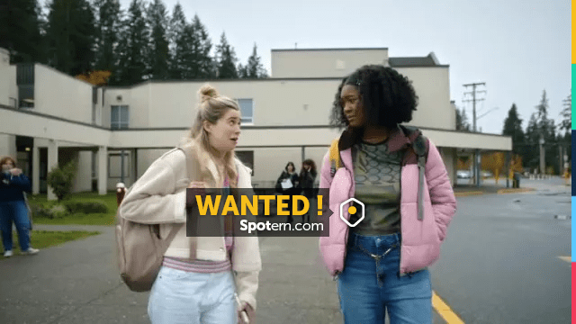 Pink down jacket worn by Riley (Vienna Leacock) as seen in Confessions ...