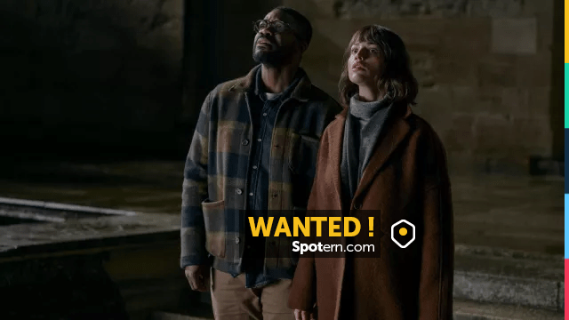 Brown wool coat worn by Auggie Salazar (Eiza González) as seen in 3 ...