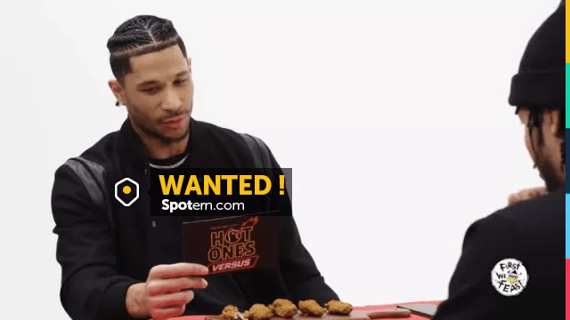 Varsity Black Jacket worn by Josh Hart as seen in Hot Ones | Spotern