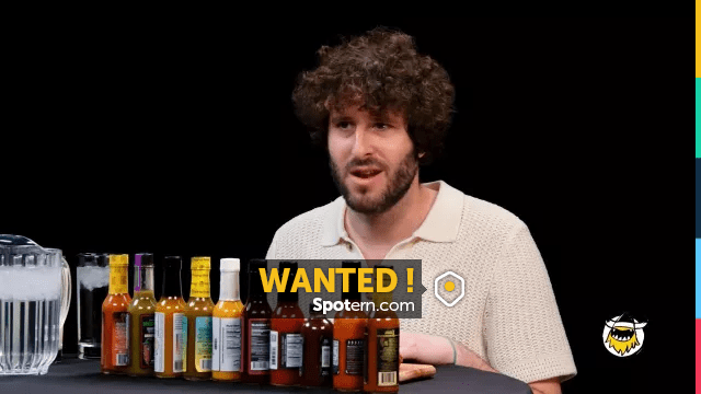Knit Short Sleeve Polo Shirt worn by Lil Dicky as seen in Hot Ones on ...