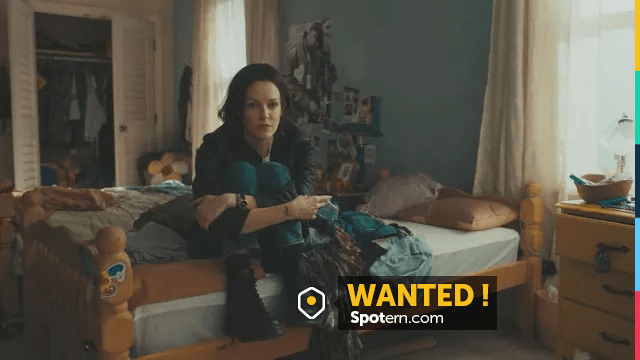 Black boots worn by Rebecca Godfrey (Riley Keough) as seen in Under the ...