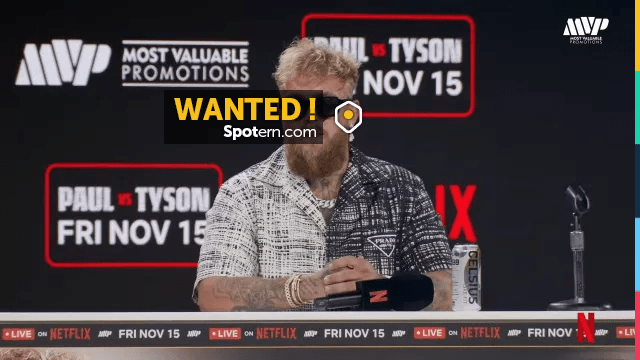 Jake Paul was wearing Black sunglasses for the Jake Paul vs. Mike Tyson ...