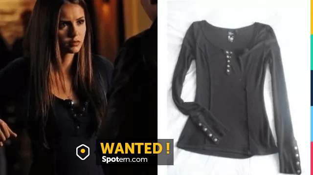 Elena Gilbert guess seamless Henley in navy of Elena Gilbert (Nina ...