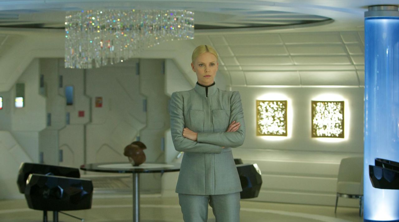 The chandelier in the space of Meredith Vickers (Charlize Theron) in ...