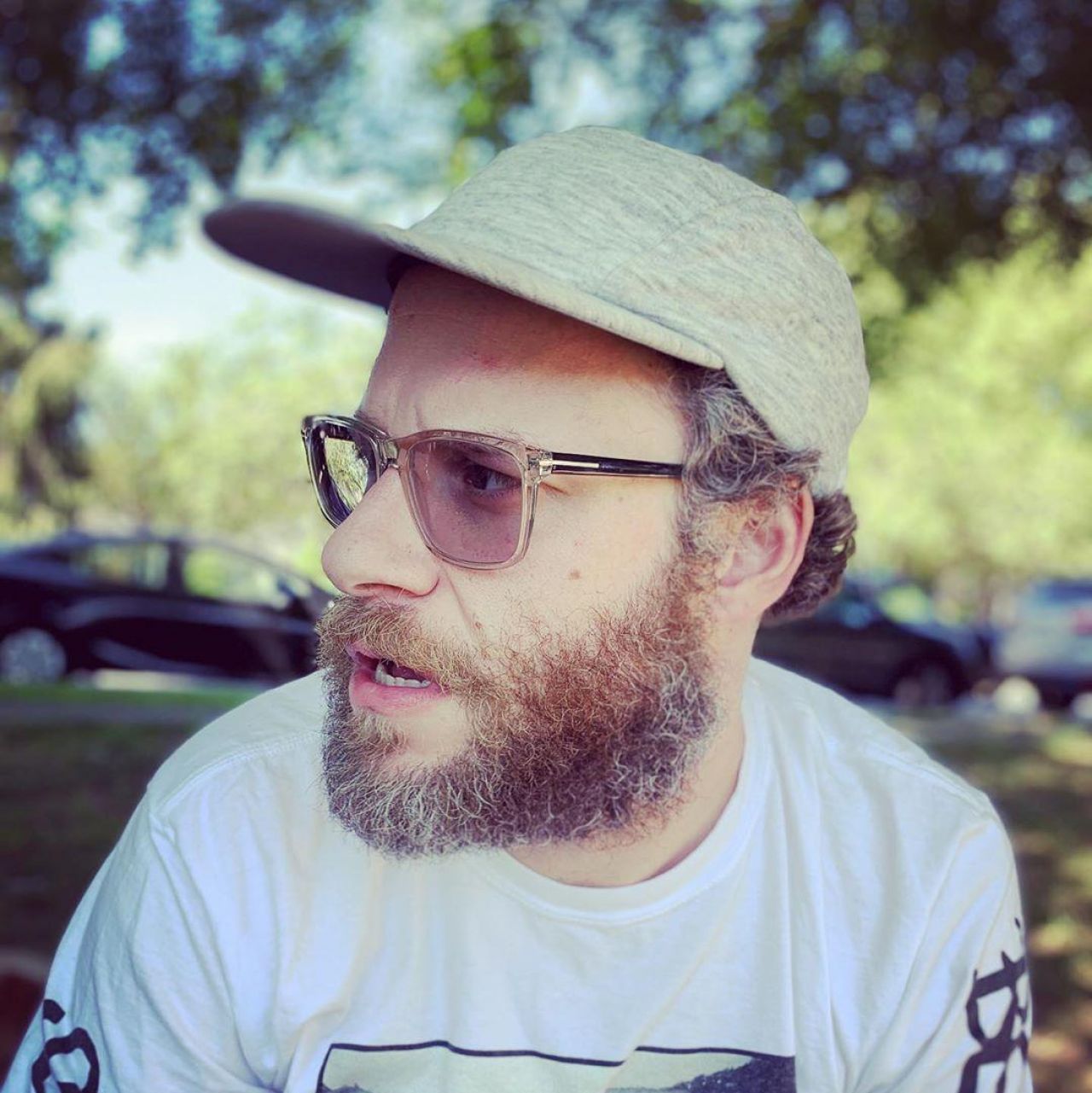 The cap heather grey worn by Seth Rogen in his account Instagram | Spotern