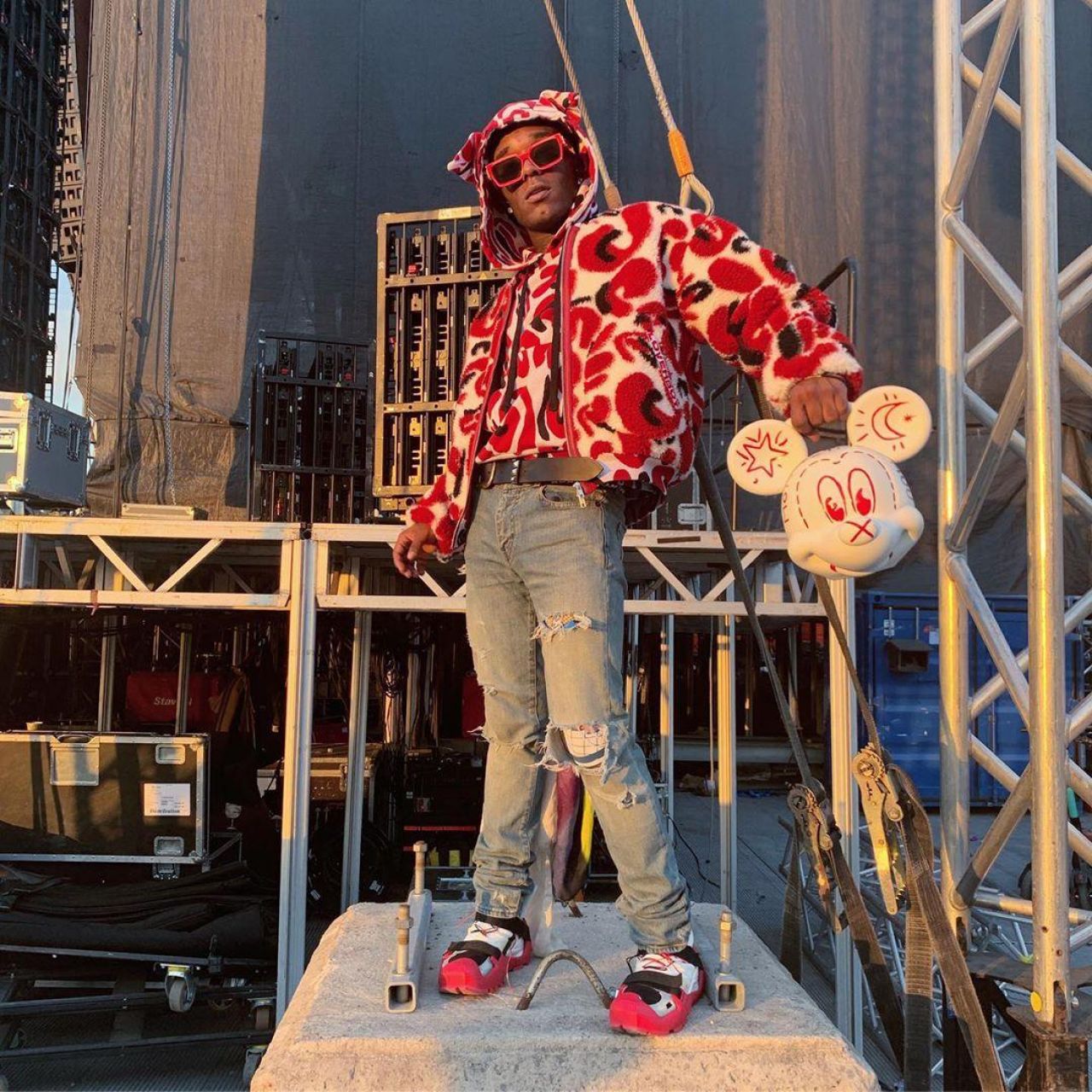 Printed Jacket Hoodie worn by Lil Uzi Vert on his In­sta­gram Ac­count ...