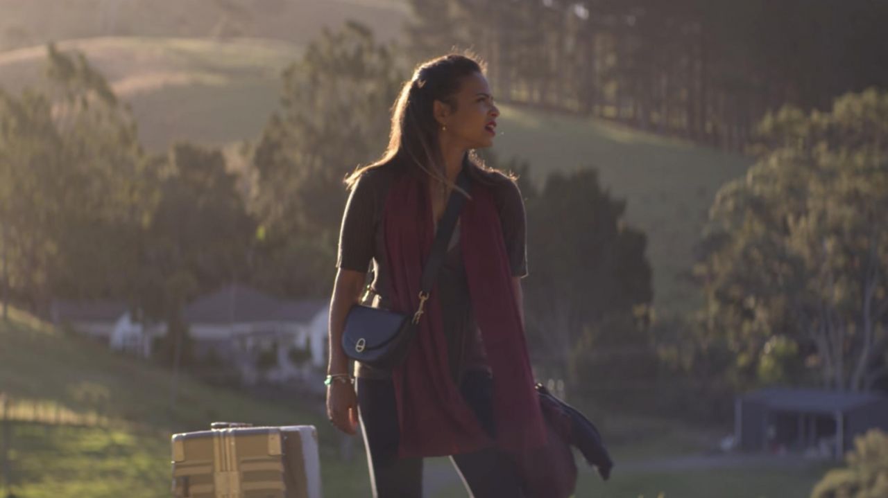 Crossbody worn by Gabriela (Christina Milian) as seen in Falling Inn ...