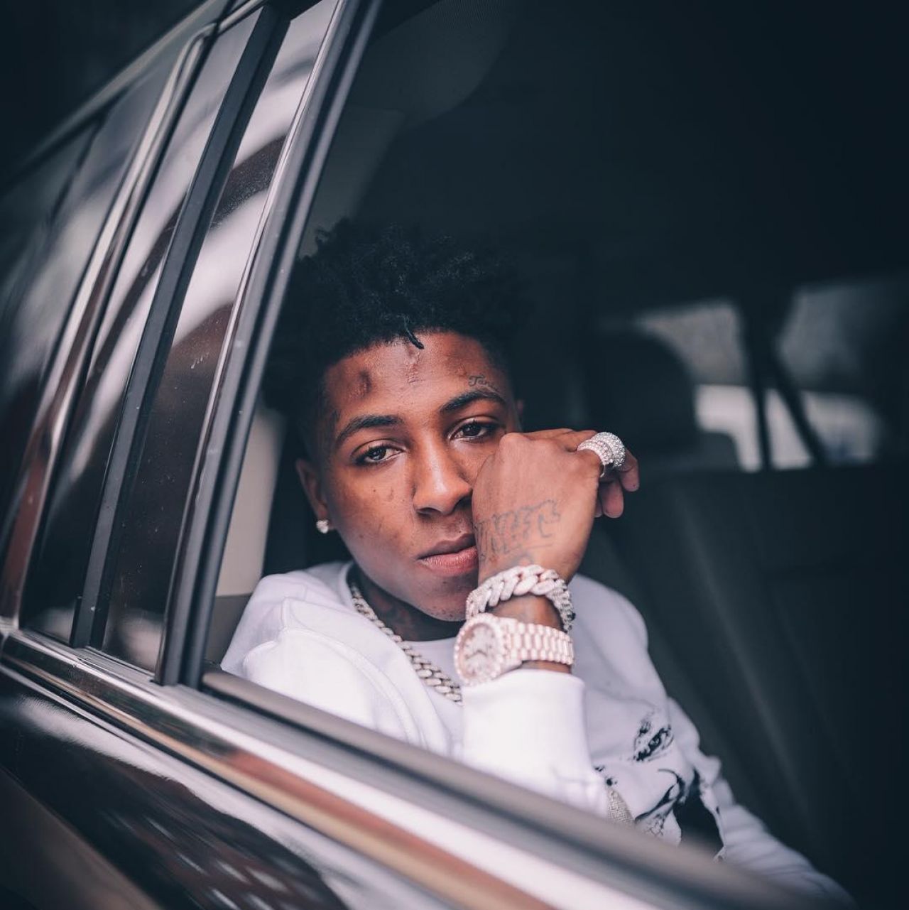 White and black tee-shirt of Youngboy Never Broke Again on the ...