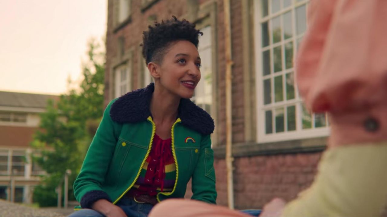 Green Rainbow Jacket Worn By Ola Nyman Patricia Allison In Sex