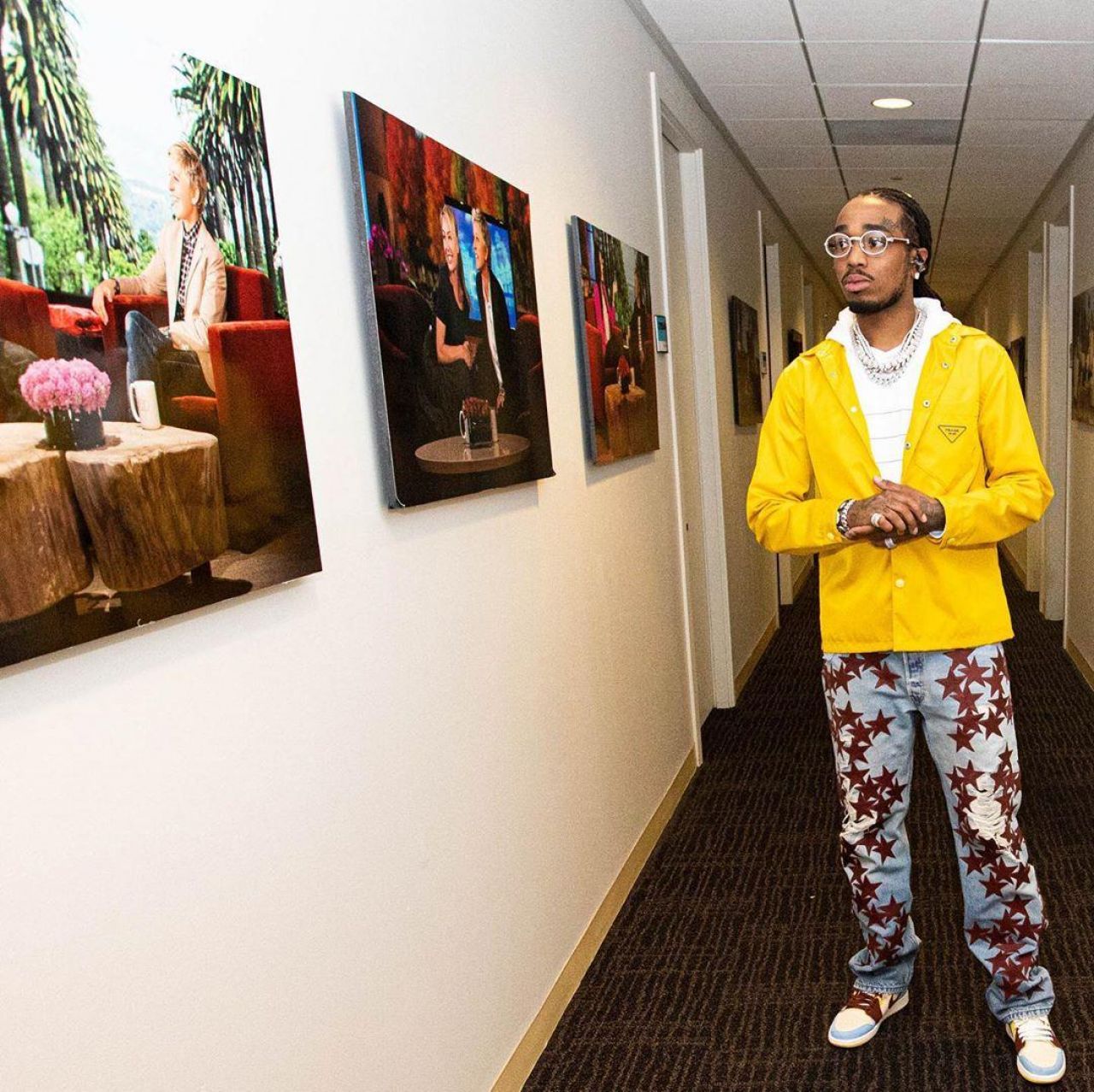 Stars denim pants worn by Quavo on his Instagram account | Spotern