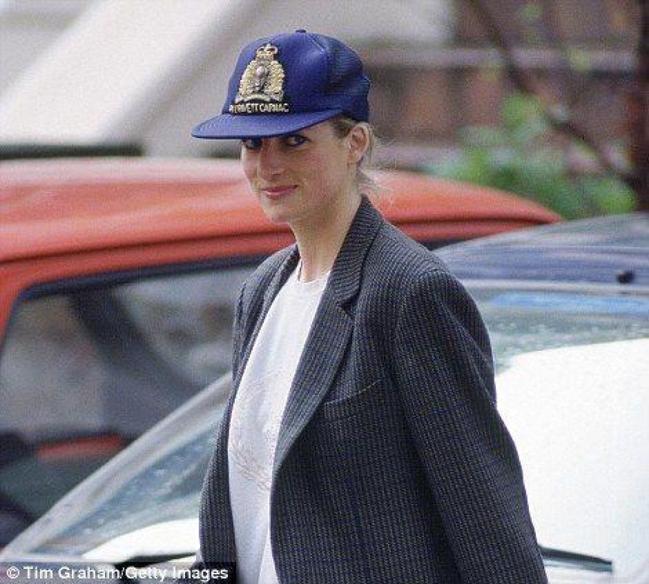Cap/ hat worn by Princess Diana as seen on old picture from Getty ...