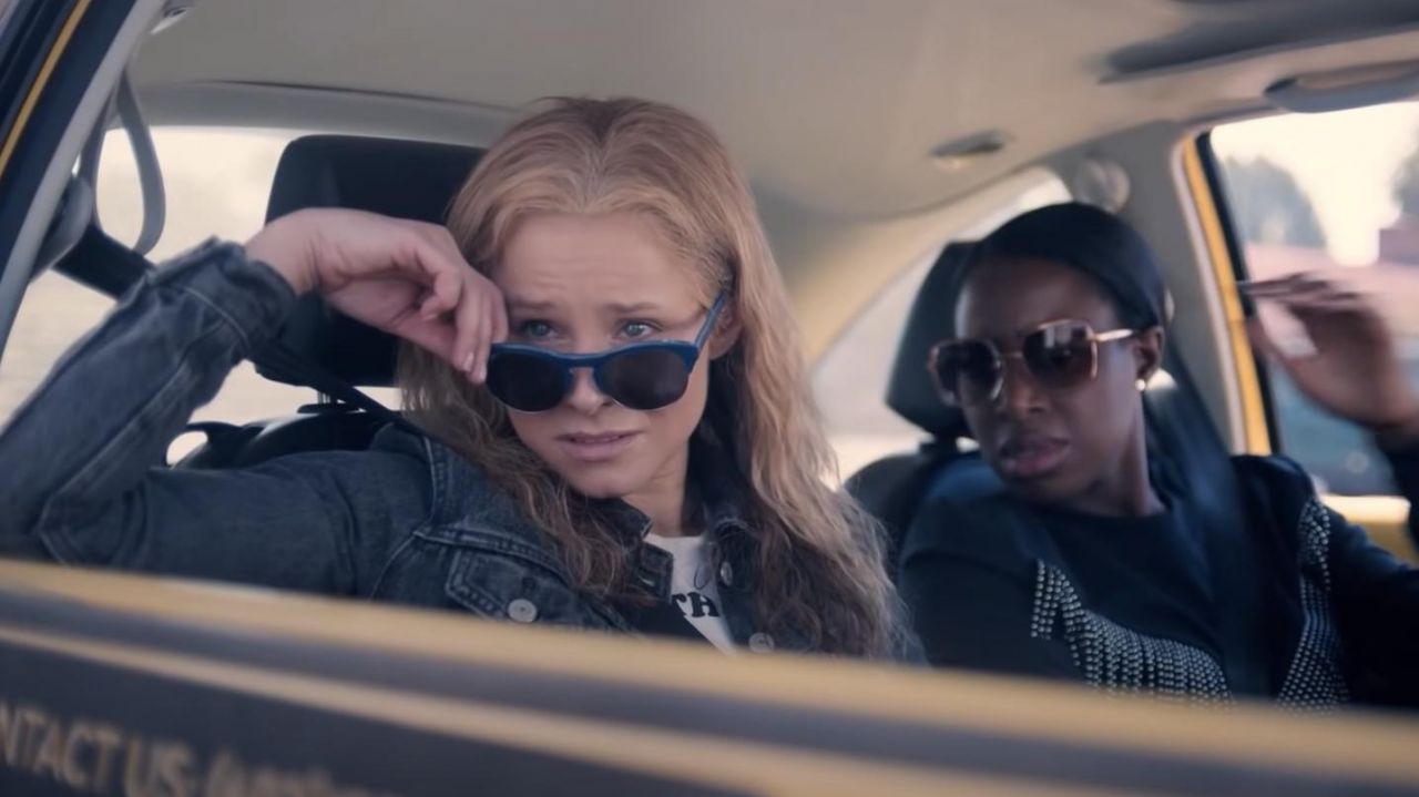 Blue sunglasses worn by Connie Kaminski (Kristen Bell) as seen in ...