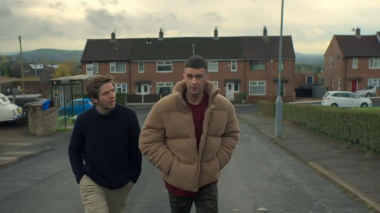 Puff jacket worn by Vinnie (Joe Gilgun) as seen in Brassic TV Series ...
