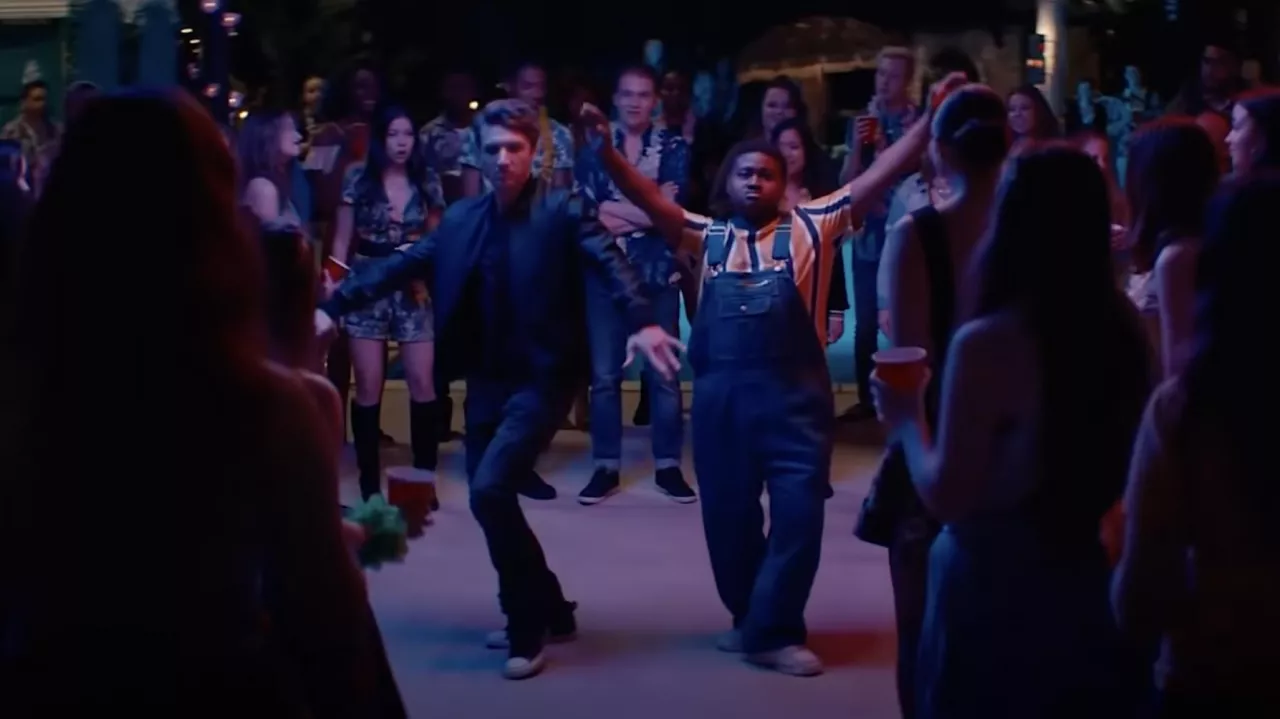 Overalls worn by Gilbert (Miles J. Harvey) as seen in Supercool movie ...