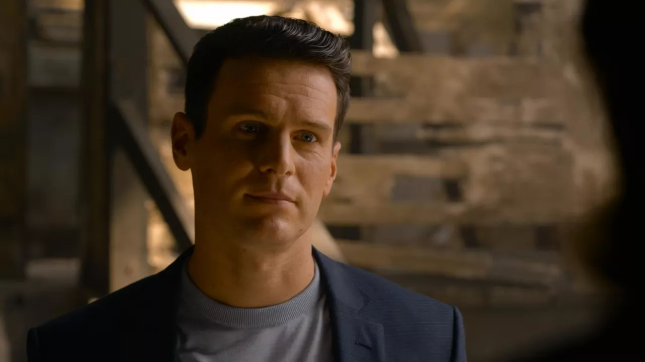 The costume jacket of agent Smith (Jonathan Groff) in the film Matrix ...