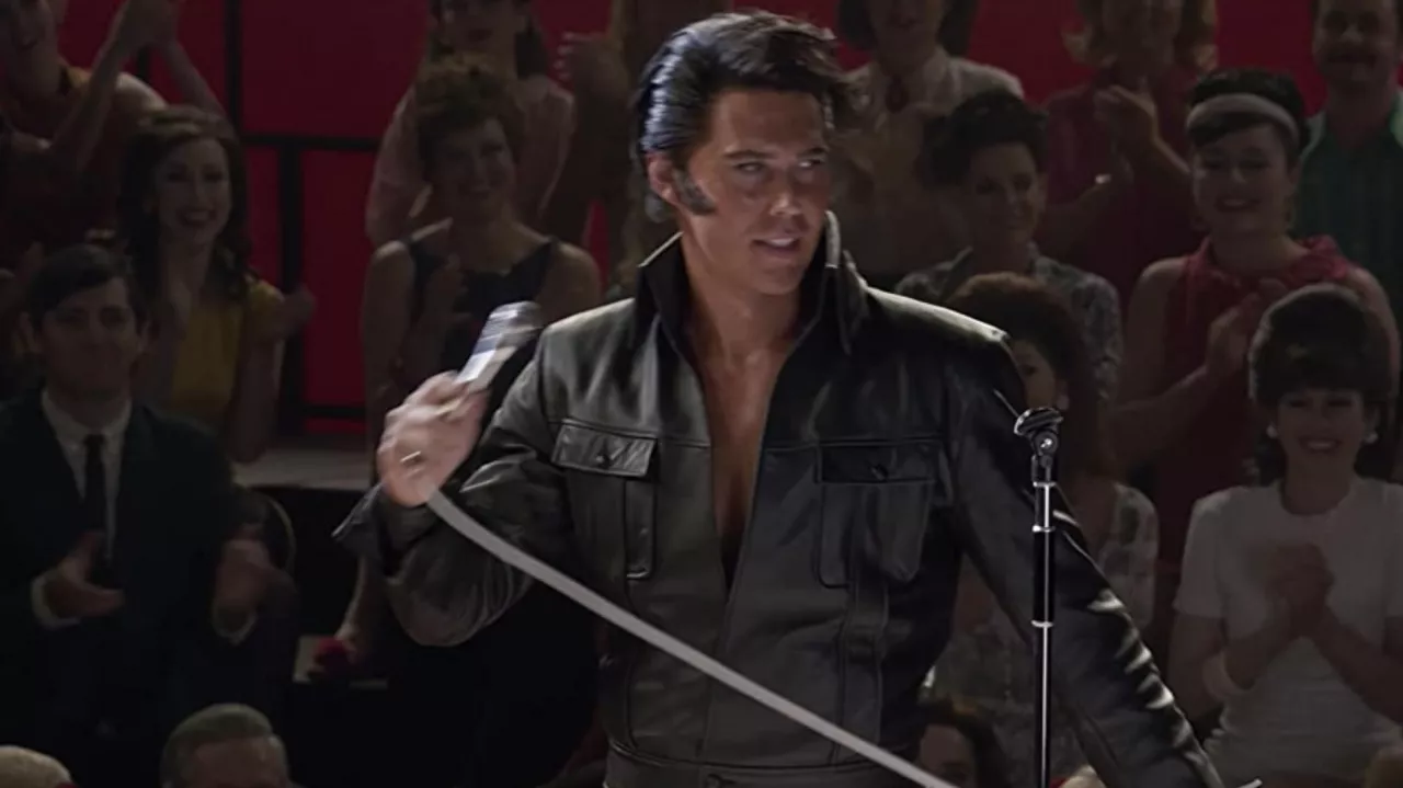 Leather jacket worn by Elvis Presley (Austin Butler) as seen in Elvis ...