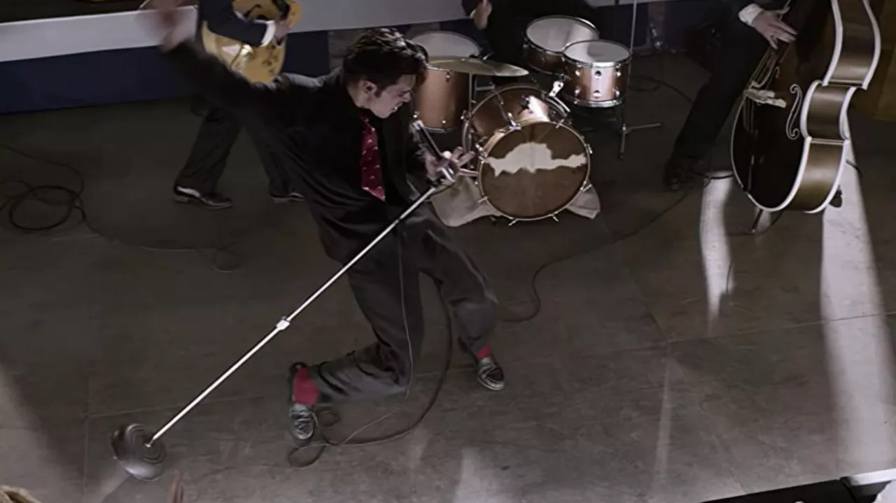 Black slippers shoes worn by Elvis Presley (Austin Butler) as seen in ...