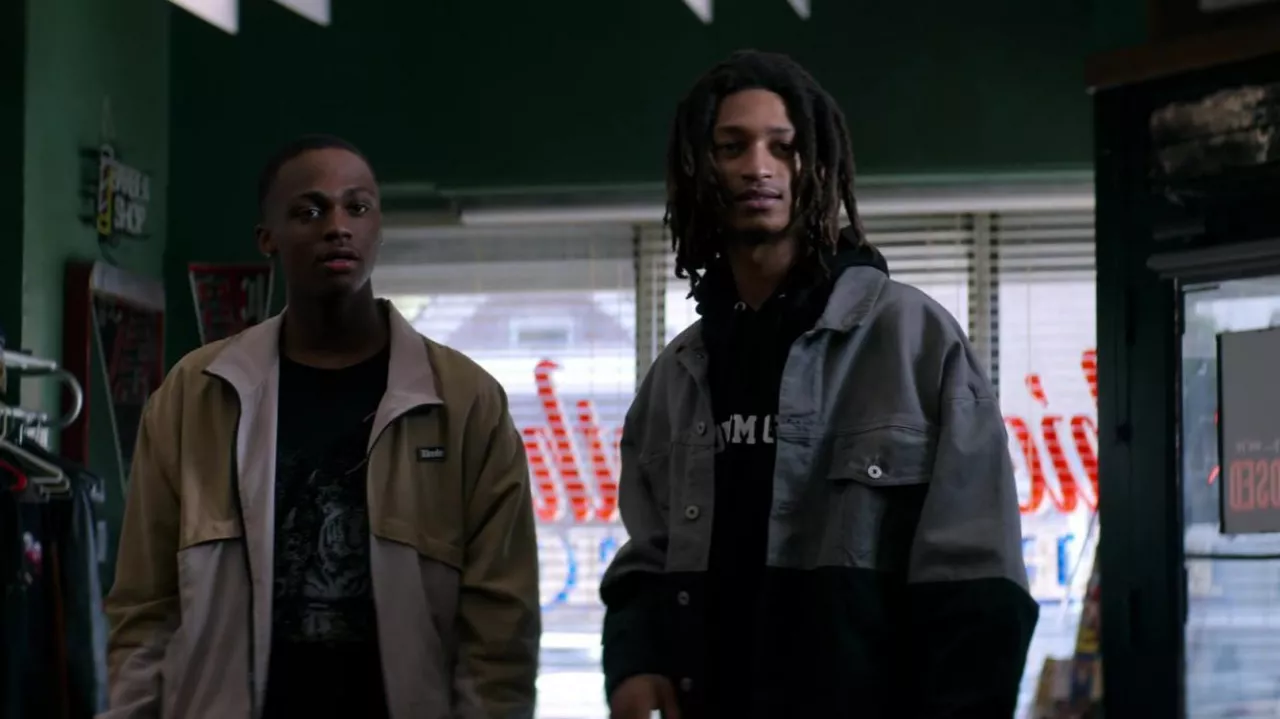 Denim jacket worn by Darnell 'D-Mac' McDowell (Lucien Cambric) as seen ...