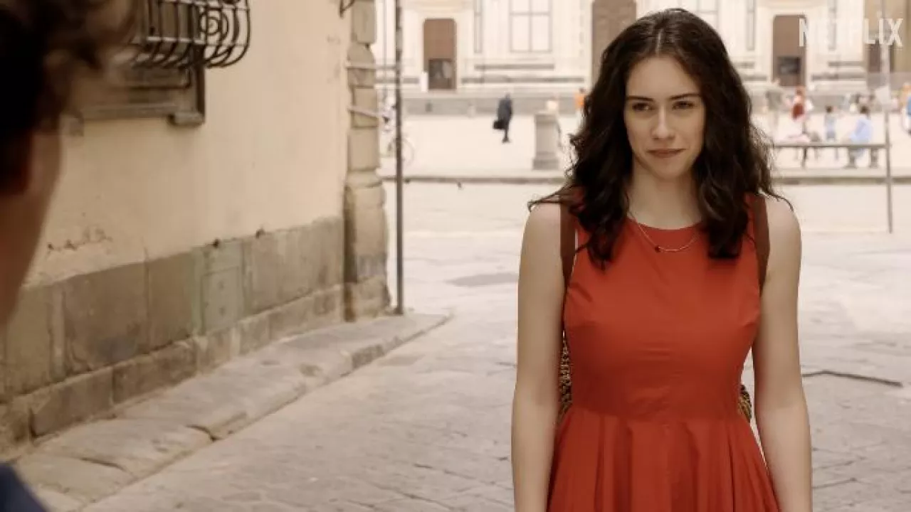 Red dress worn by Lina Emerson (Susanna Skaggs) as seen in Love ...