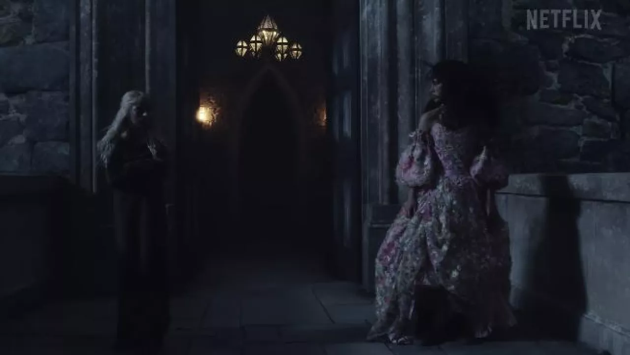 Floral dress worn by Agatha (Sofia Wylie) as seen in The School for ...