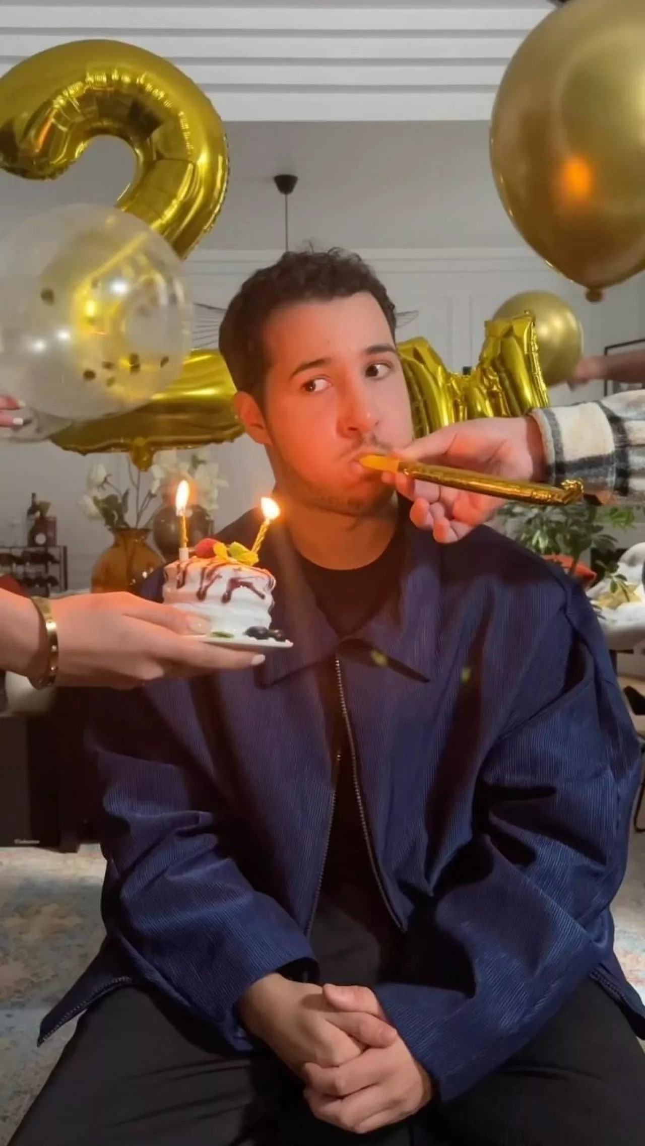 The navy blue jacket worn by Sofyan Boudouni one of his reels videos on TikTok | Spotern