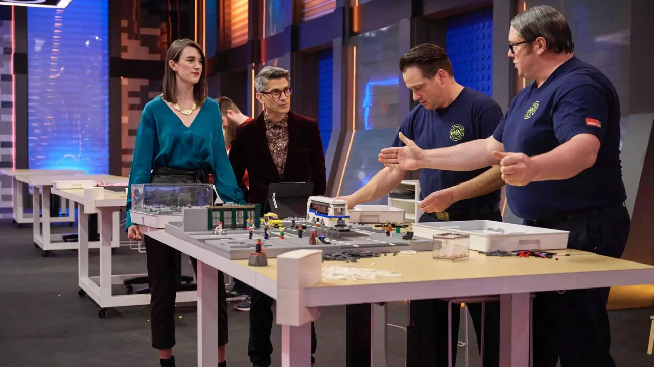 Leather black pants worn by Amy Corbett as seen in LEGO Masters (Season ...