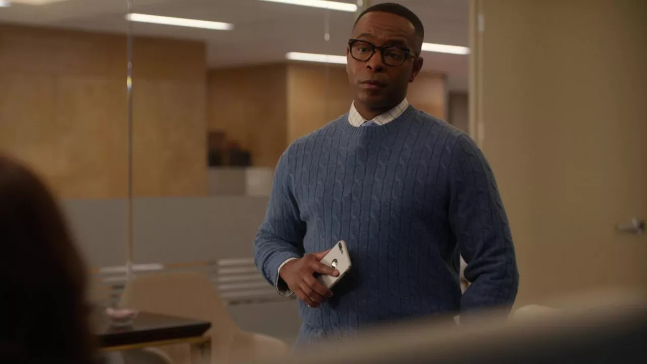 Blue sweater worn by Lyle (Tristen J. Winger) as seen in So Help Me ...