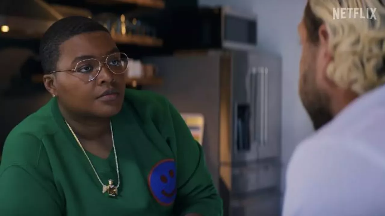 Green Smiley Sweater worn by Sam Jay (Sam Jay) as seen in You People ...