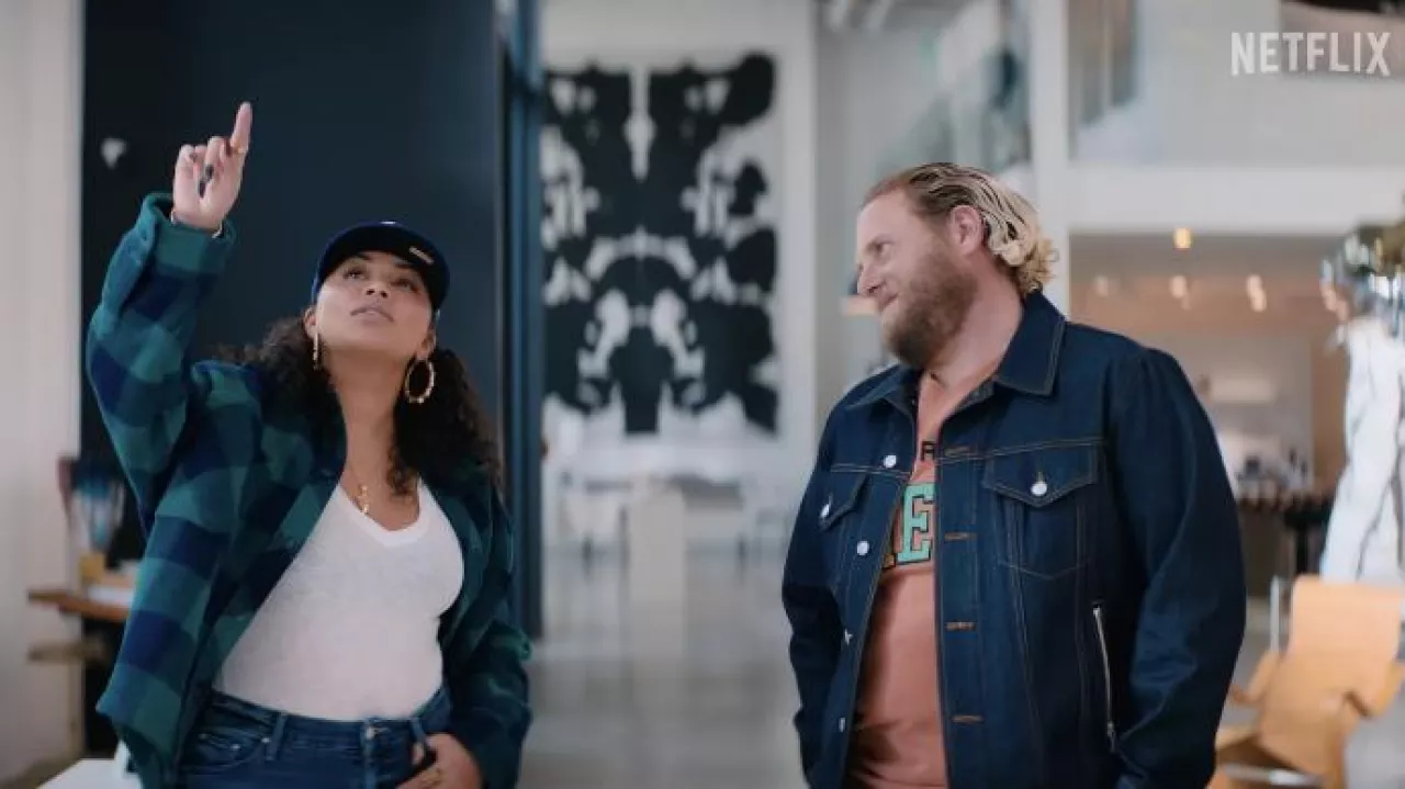 Denim jacket worn by Ezra (Jonah Hill) as seen in You People movie ...