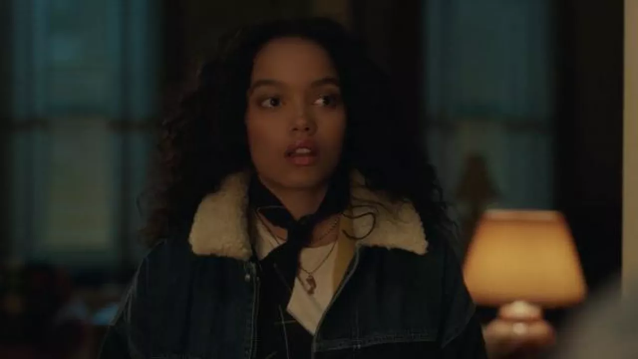 The fur collar jacket worn by Zoya Lott (Whitney Peak) in the series ...