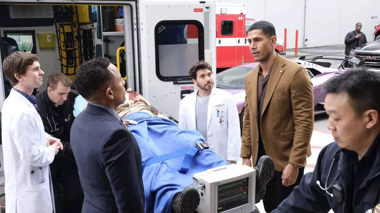 Brown blazer jacket worn by Dr. Jared Kalu (Chuku Modu) as seen in The ...