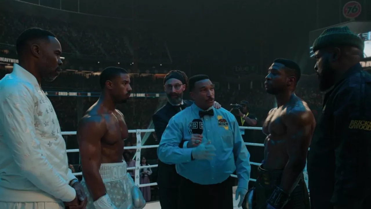 Printed Boxing Shorts worn by Adonis Creed (Michael B. Jordan) as seen ...